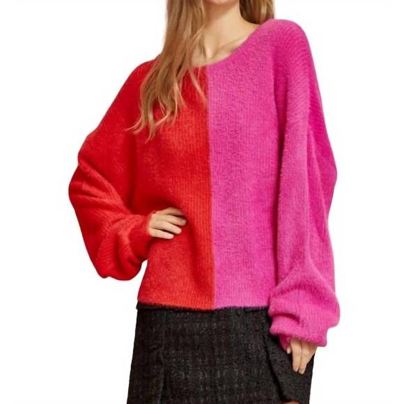 ANDREE BY UNIT | Sweaters | New Andree By Unit Split Color Sweater In ...